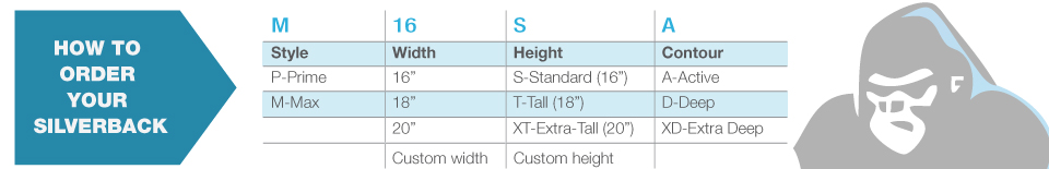 Geo-Matrix Silverback Max 14" Wide, Tall Height, Active Contour - Blake ...